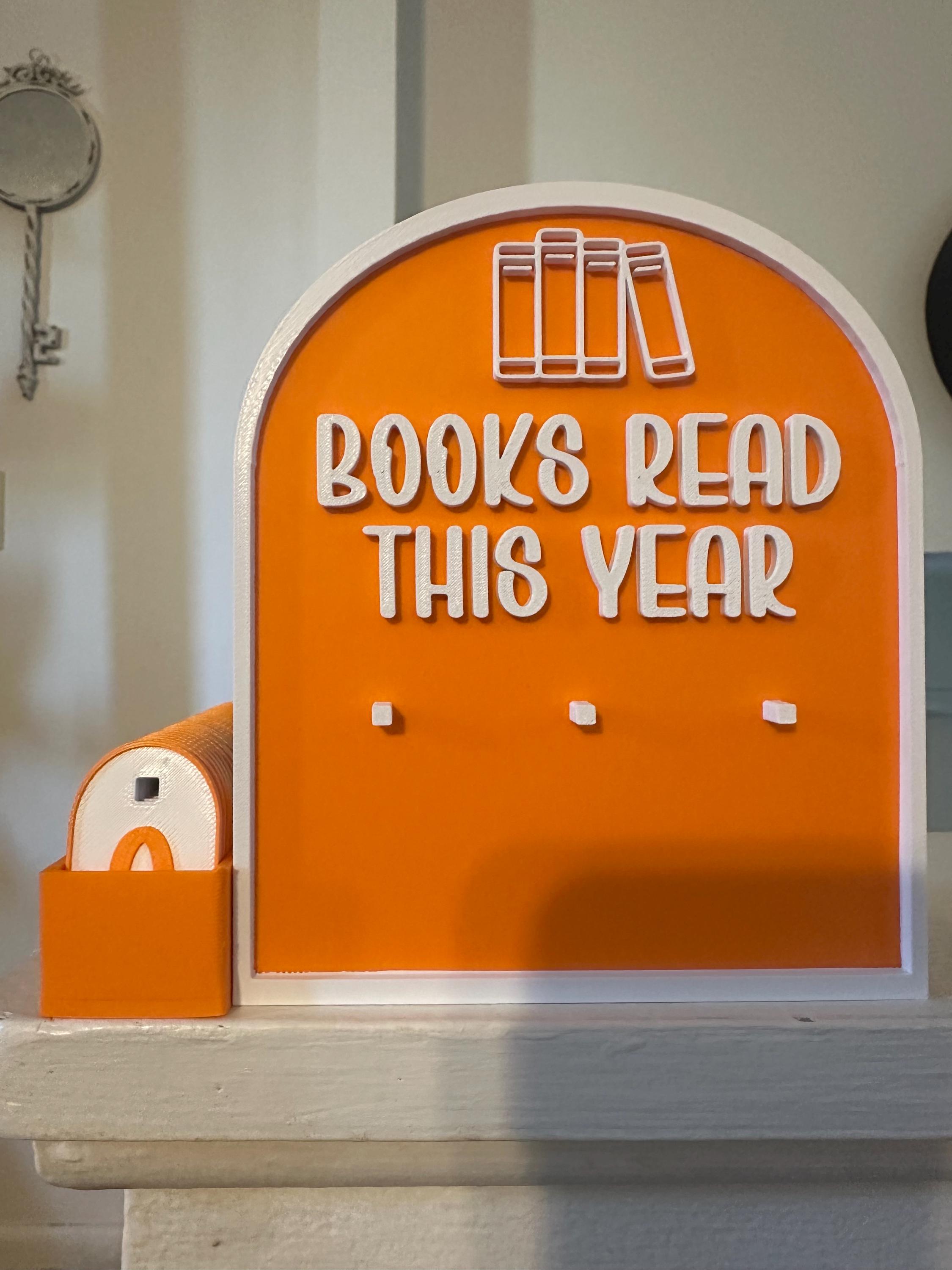 3D Printed Books Read This Year Sign: Book Lover Gift, Bookshelf Decor ...