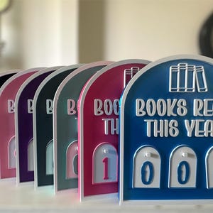 3D Printed Books Read This Year Sign: Book Lover Gift, Bookshelf Decor ...