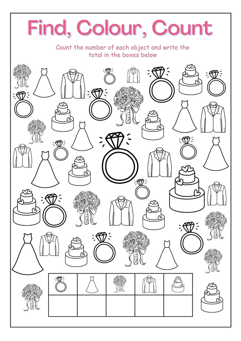 Printable Wedding Activity Pack, Wedding Favours, Wedding Favors for ...