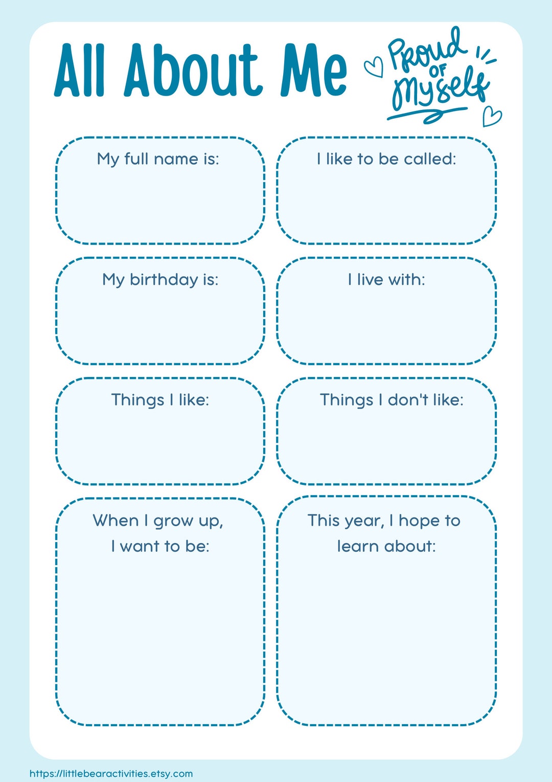 All About Me Children, Printable Activities for Kids, Printable ...