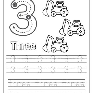 Number Tracing Worksheet, Printable Worksheet, Printable Digital ...