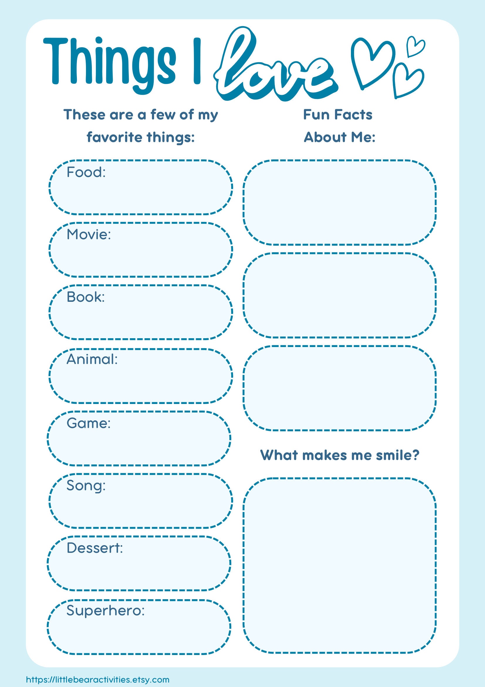 All About Me Children, Printable Activities for Kids, Printable ...