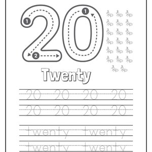 Number Tracing Worksheet, Printable Worksheet, Printable Activities for ...
