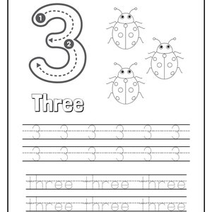 Number Tracing Worksheet, Printable Worksheet, Printable Activities for ...