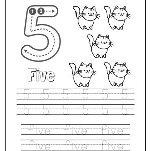 Number Tracing Worksheet, Printable Worksheet, Printable Activities for ...