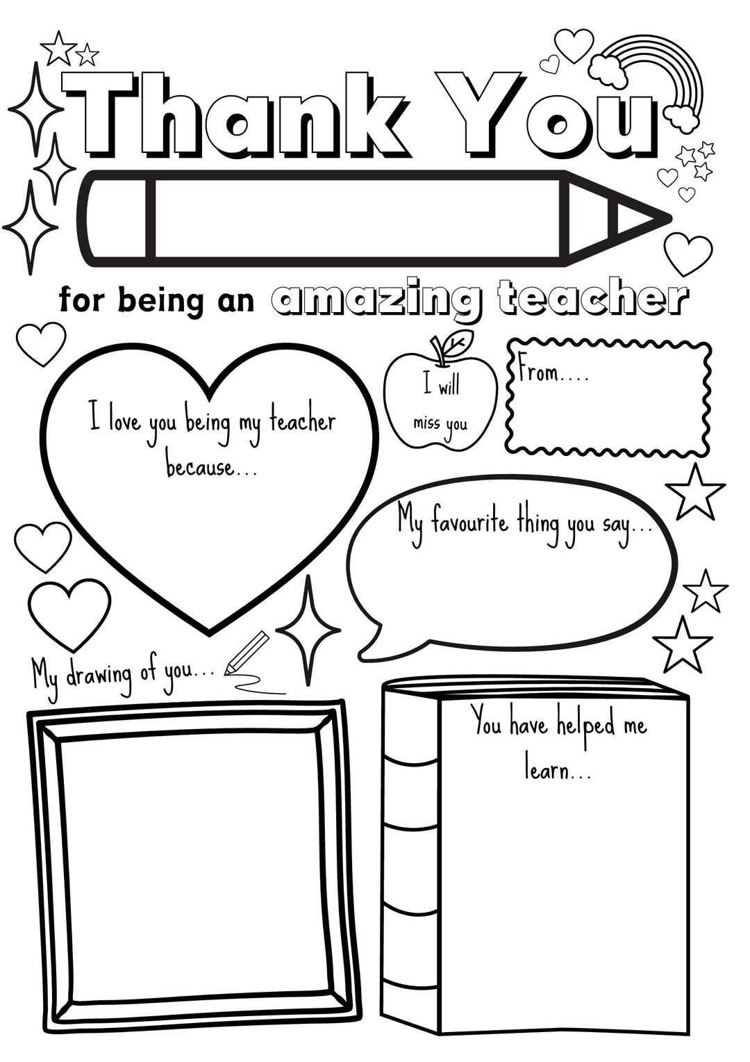 Thank You Teacher, End of Year Teacher Gift, Teacher Appreciation Gift ...