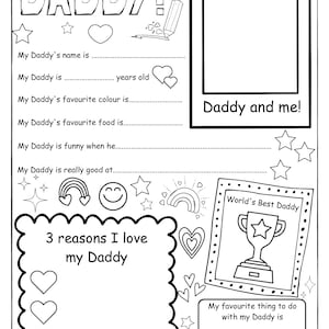 All About My Daddy, Father's Day Gift From the Kids, Birthday Present ...