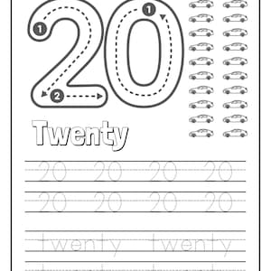 Number Tracing Worksheet, Printable Worksheet, Printable Digital ...