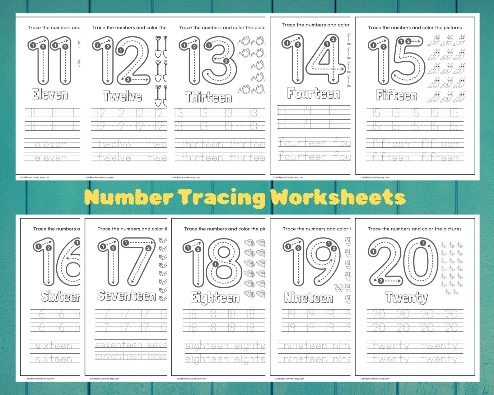 Number Tracing Worksheet, Printable Worksheet, Printable Activities for ...