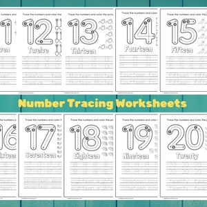 Number Tracing Worksheet, Printable Worksheet, Printable Activities for ...