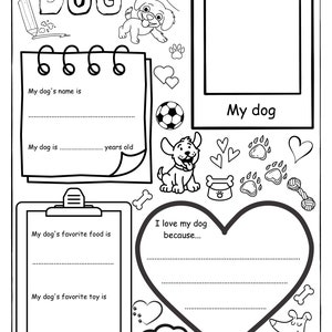 All About My Dog, Digital Download Printable PDF, Activity Sheets for ...