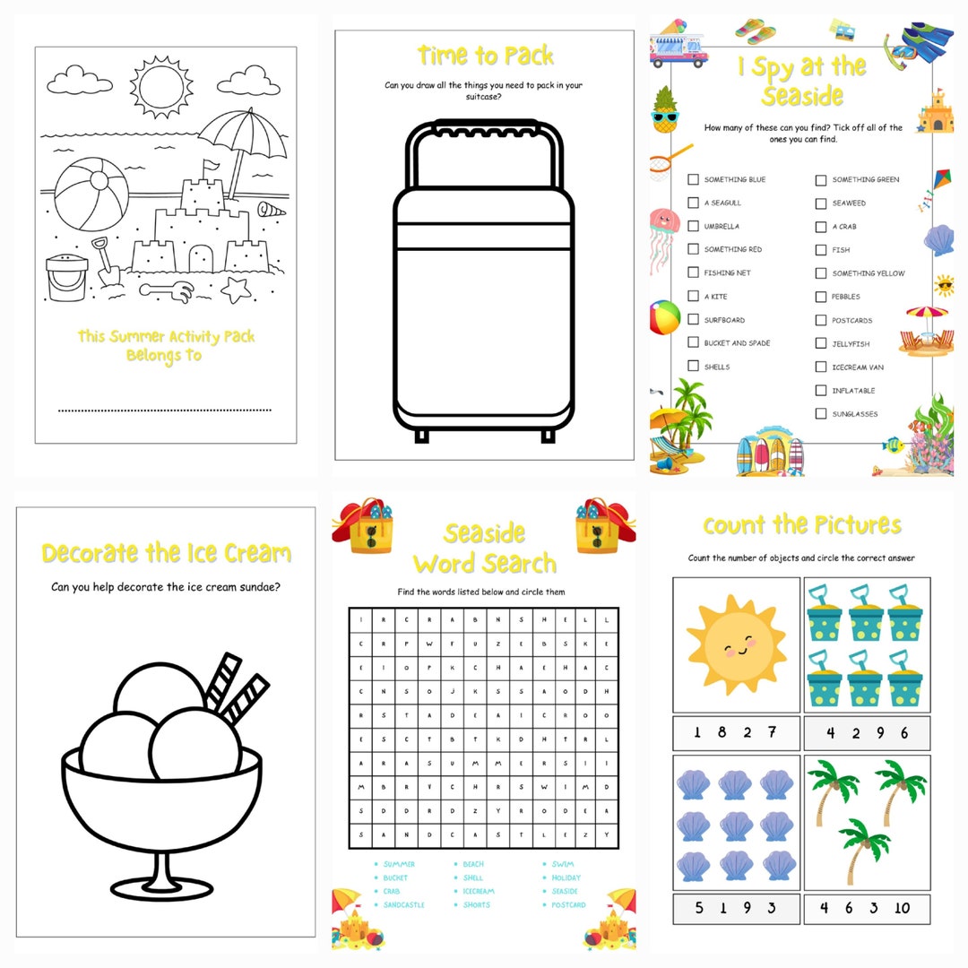 Summer Digital Print, Digital Activity for Kids, Digital Download PDF ...