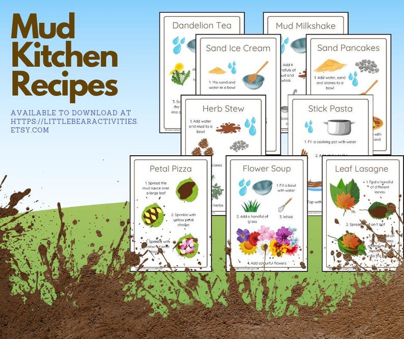 Printable Mud Kitchen Recipes, Digital Download Mud Kitchen Recipe ...