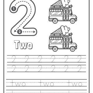 Number Tracing Worksheet, Printable Worksheet, Printable Digital ...