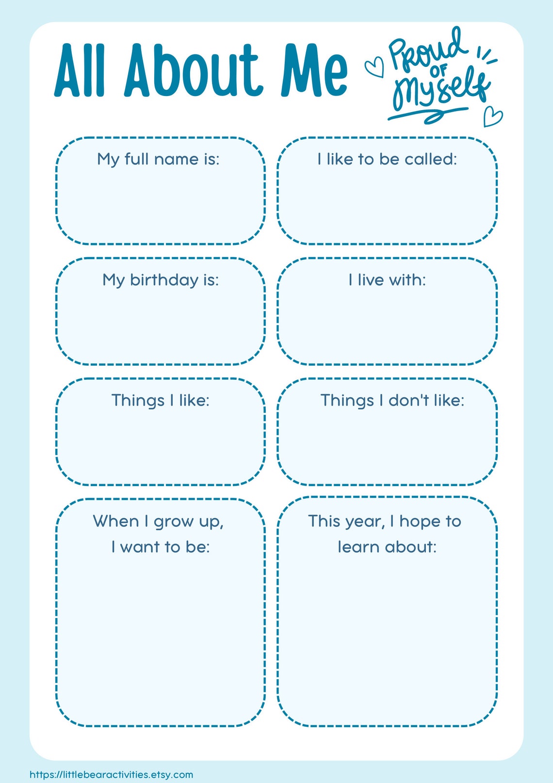 All About Me Children, Printable Activities for Kids, Printable ...