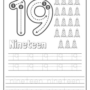 Number Tracing Worksheet, Printable Worksheet, Printable Digital ...