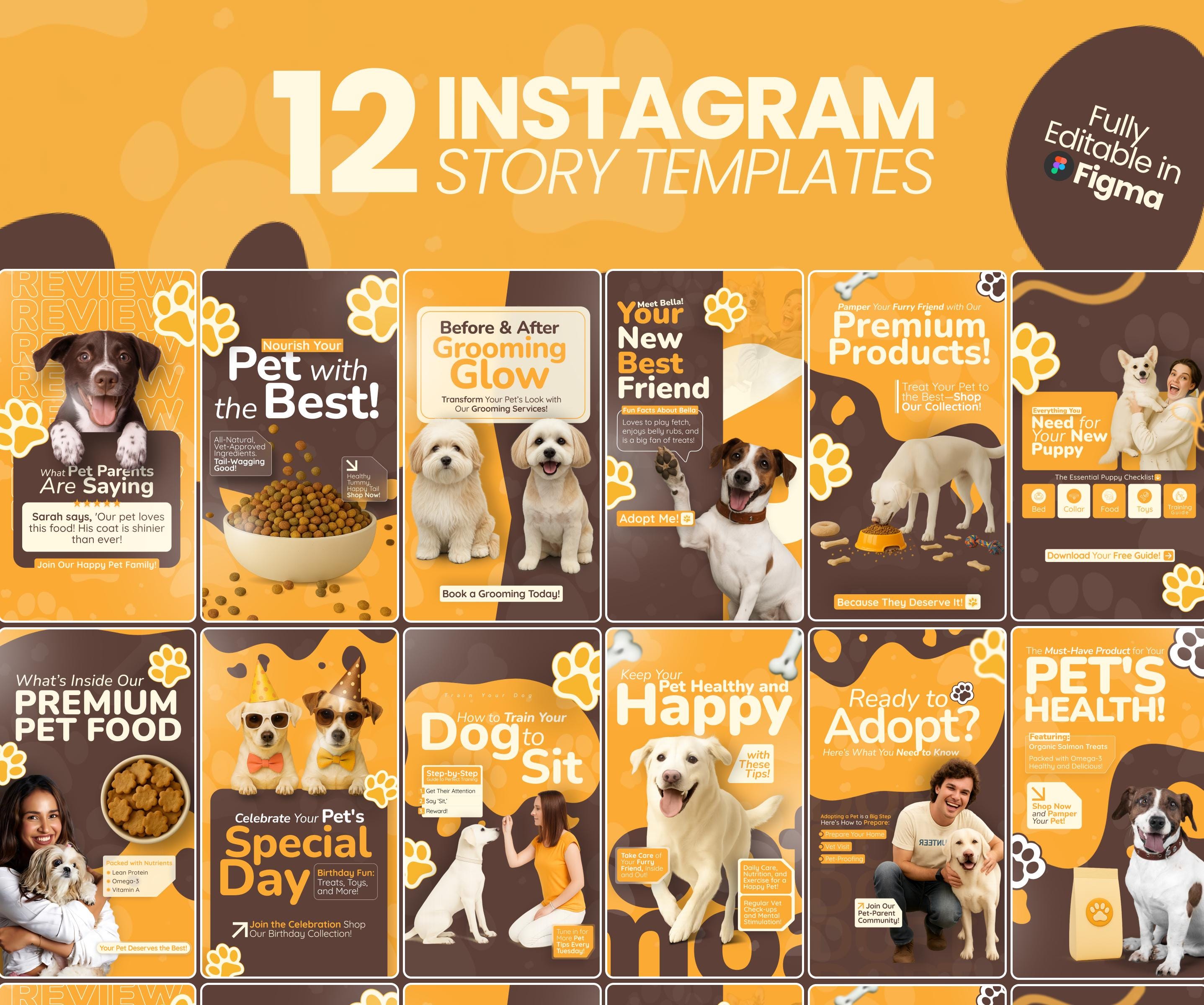 Pet Grooming Social Media Templates - Editable Posts (figma) - Etsy