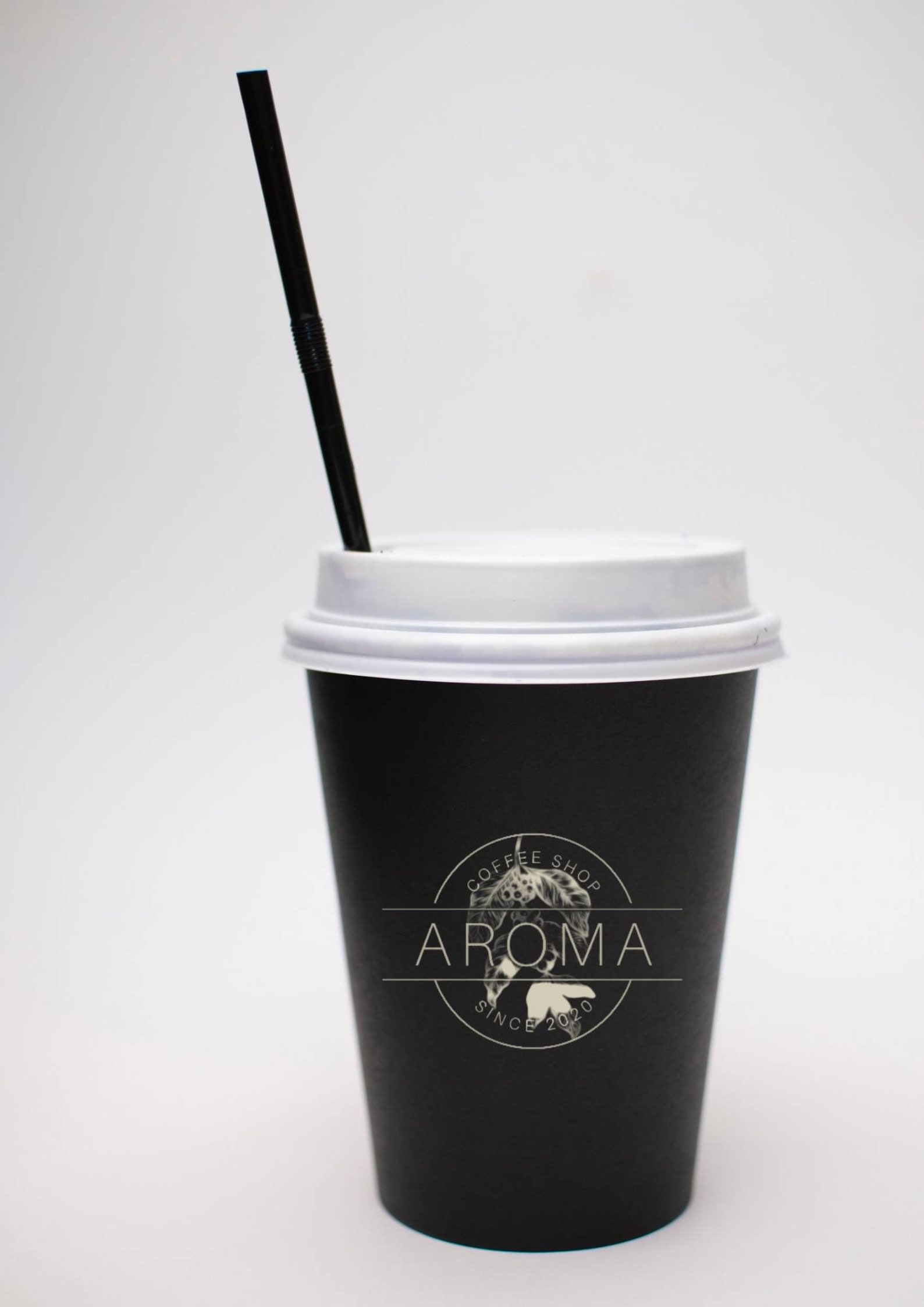 Black Takeaway Cup Mockup Template for Logo Design Display | Etsy