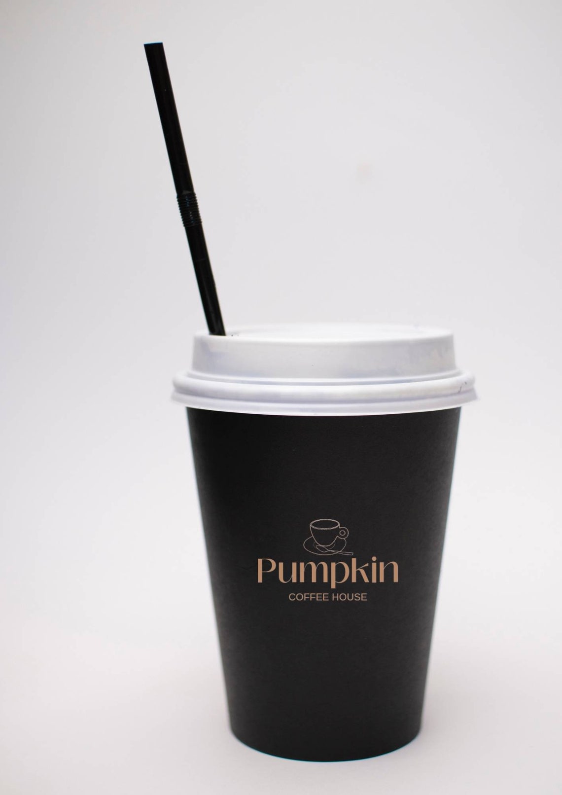 Black Takeaway Cup Mockup Template for Logo Design Display | Etsy