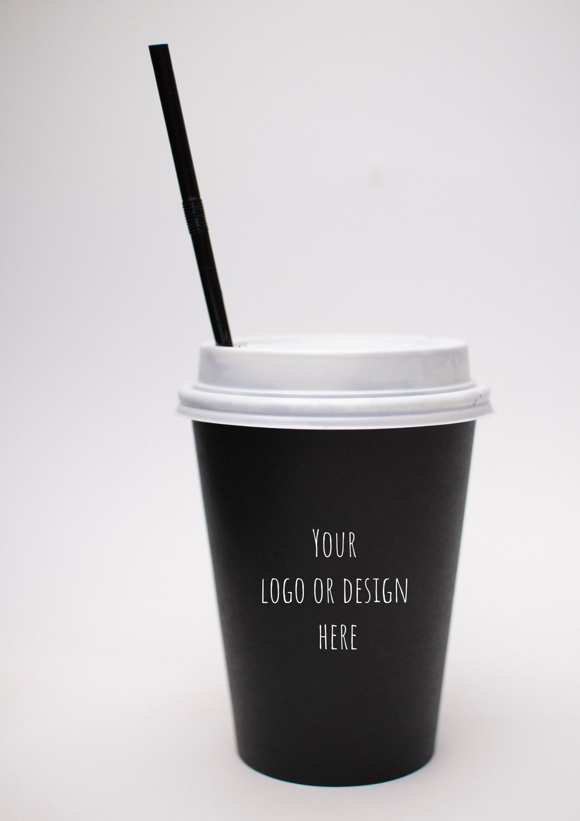 Black Takeaway Cup Mockup Template for Logo Design Display | Etsy