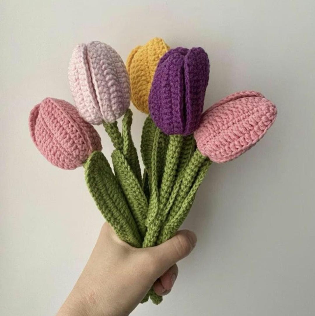 Tulip Crochet Pattern, Flower Crochet Decor, Step by Step, Digital ...