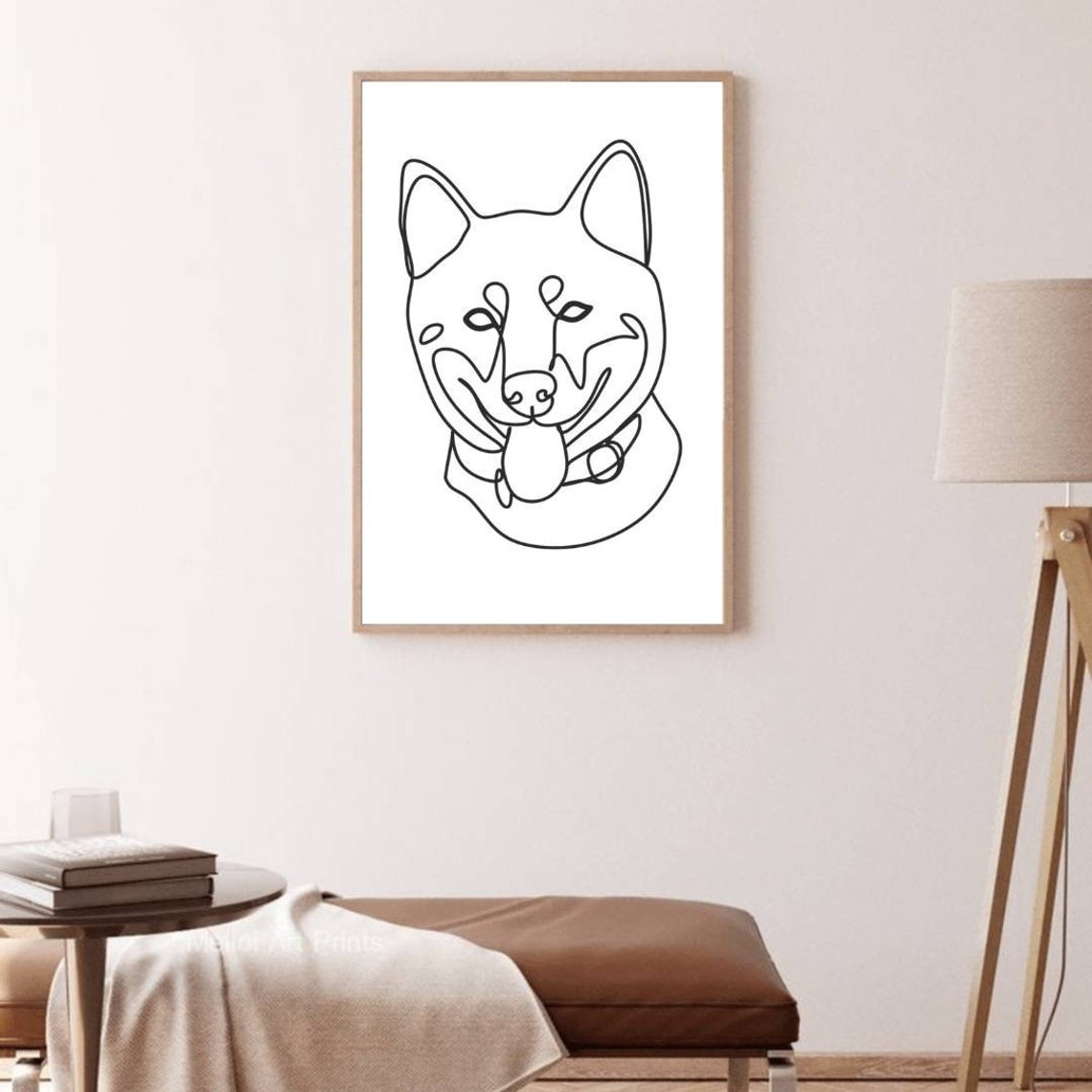 Shiba Inu, Dog Line Drawing, Dog Portrait, Png Dog Print, Dog Picture ...