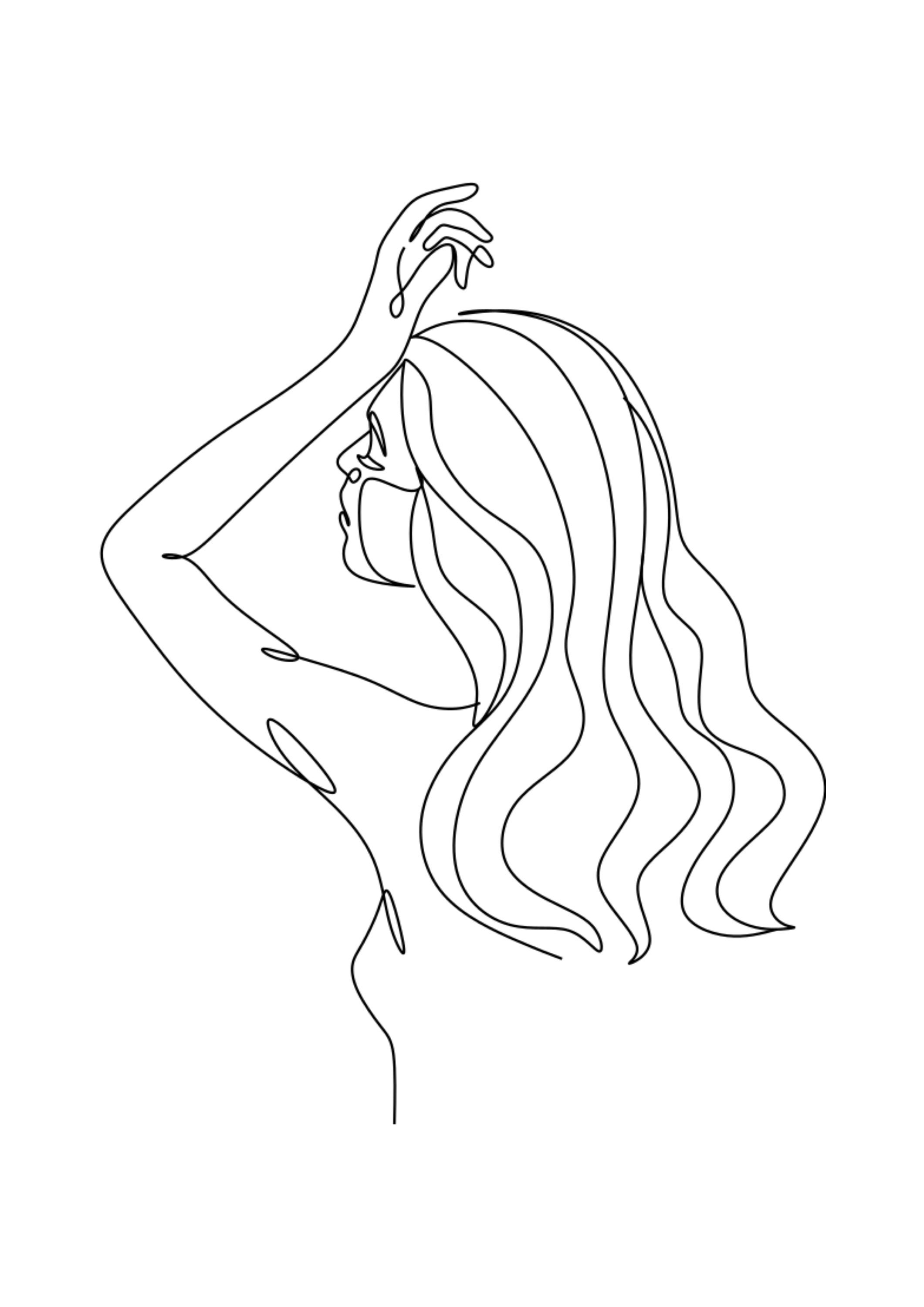 Female Line Art One Line Art Girly Wall Art Woman Line - Etsy