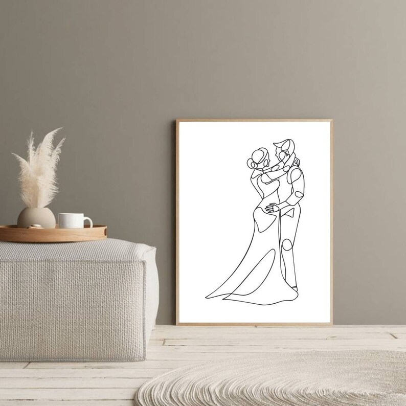 Soulmate Drawing, Couple Line Art, Twin Flame, Line Art Couple, Digital ...