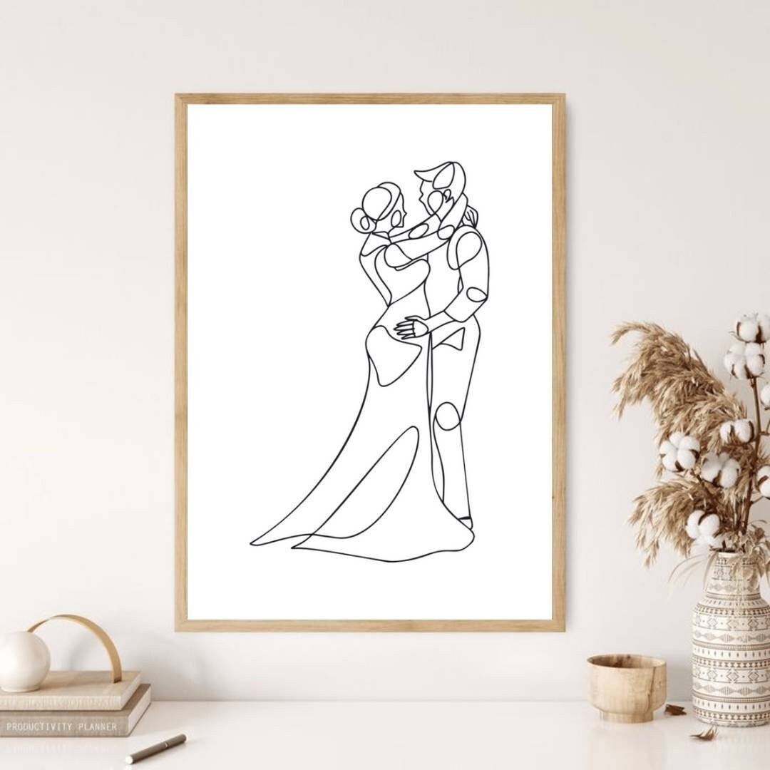 Soulmate Drawing, Couple Line Art, Twin Flame, Line Art Couple, Digital ...