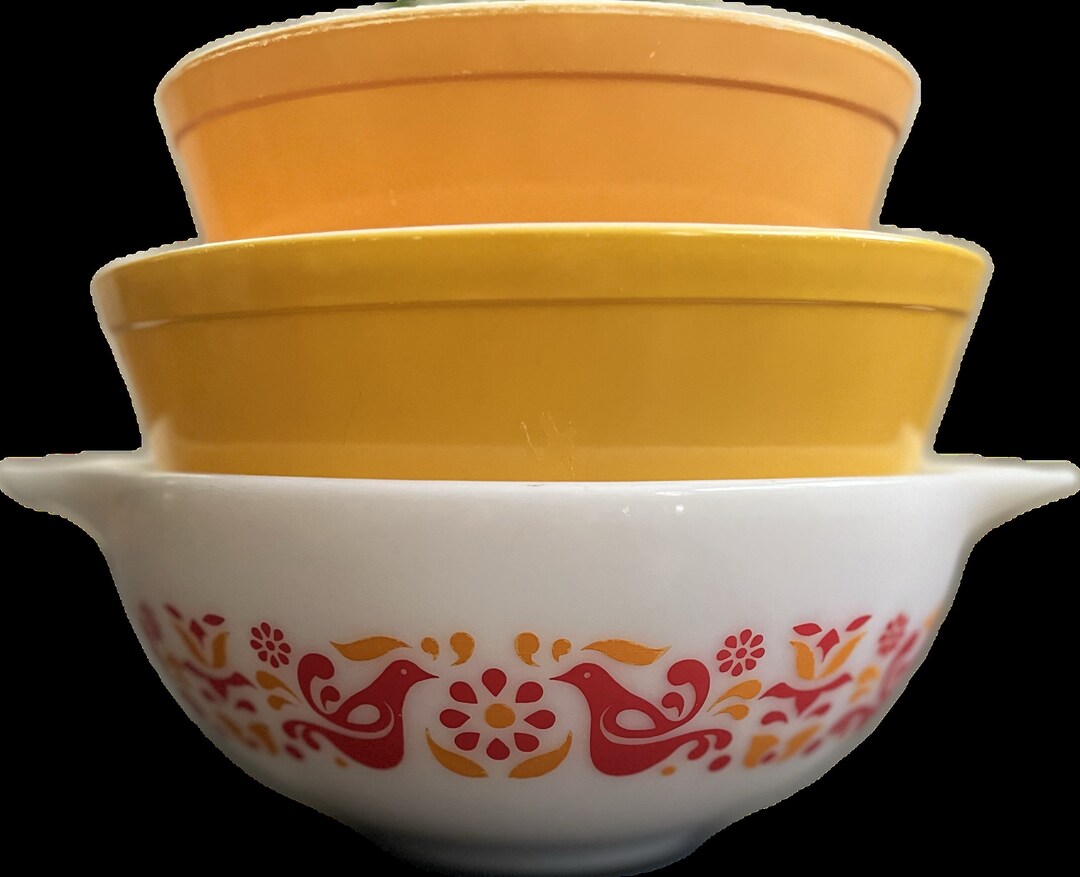 Vintage Pyrex Friendship Bird Mixing Bowl Set of 3 - Etsy