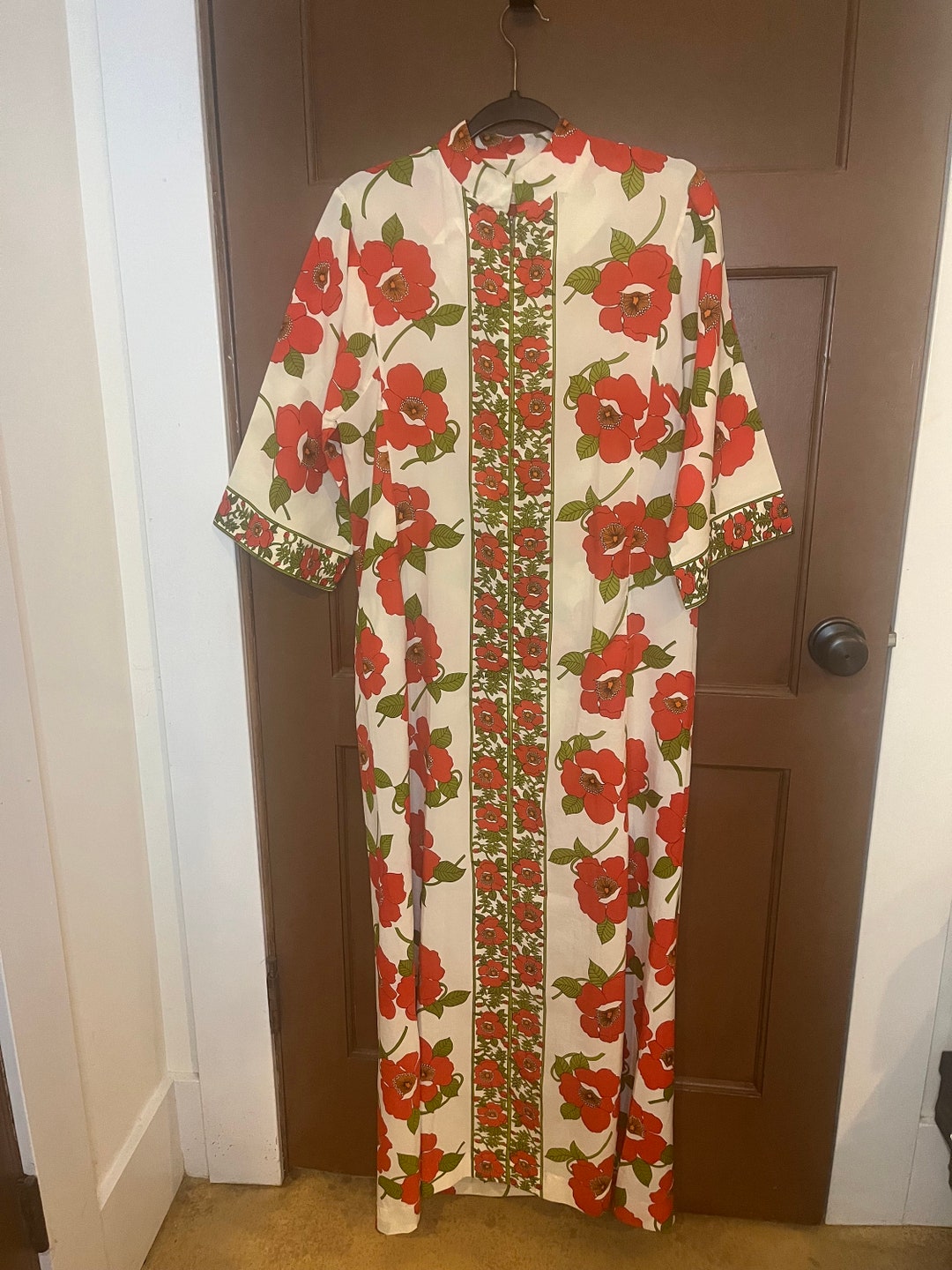 Vintage Retro Boho Floral Kaftan Beach Cover up Size S - Etsy