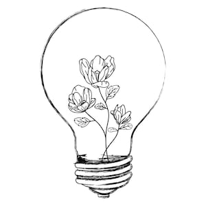Floral Lightbulb Printable - Etsy