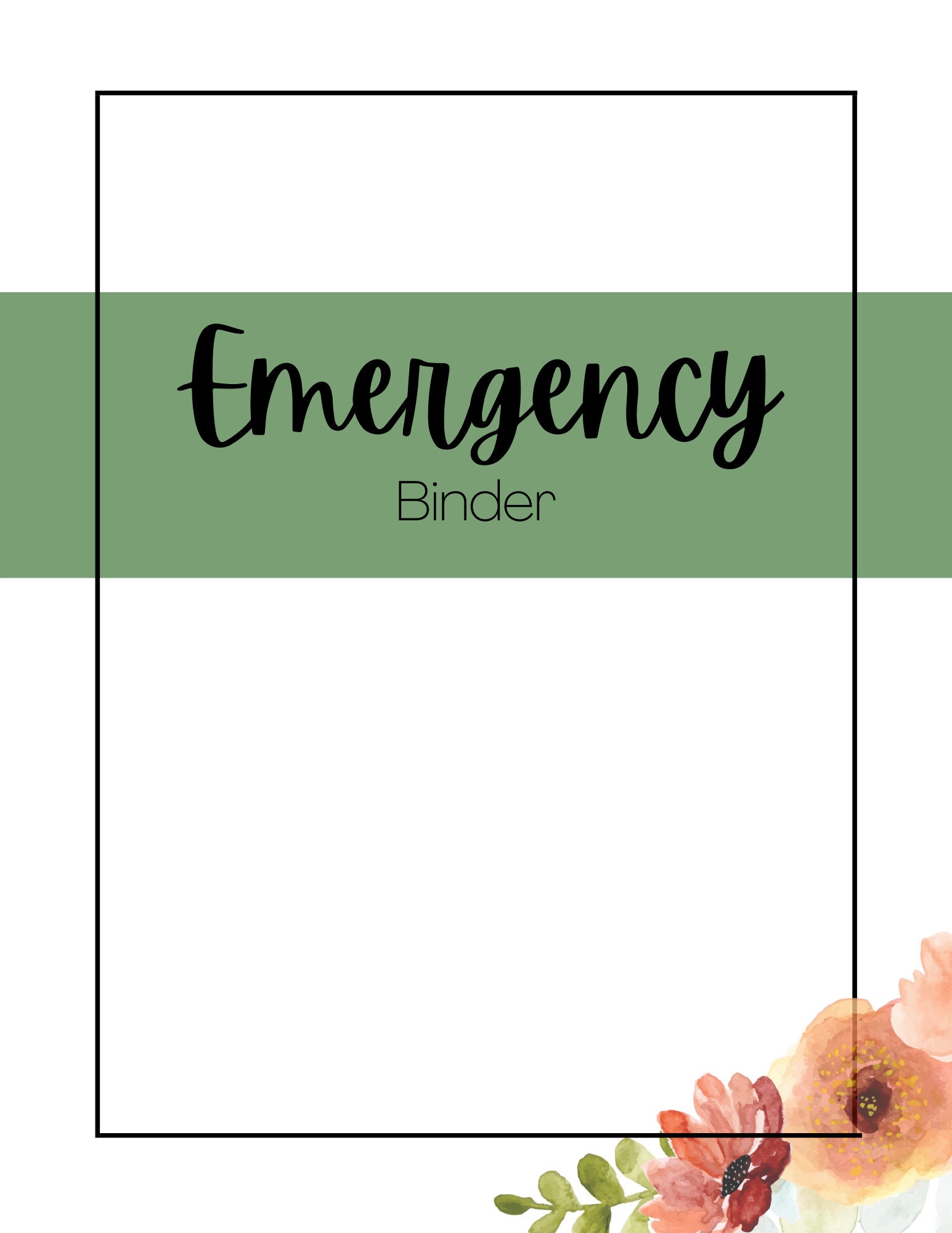 Emergency Binder Printable - Etsy
