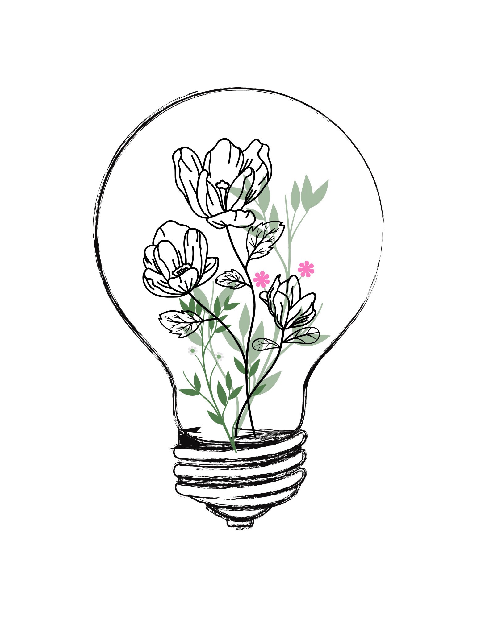 Floral Lightbulb Printable - Etsy