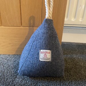 Navy Blue Herringbone Door Stop- Navy Blue Harris Tweed - Door Stop ...