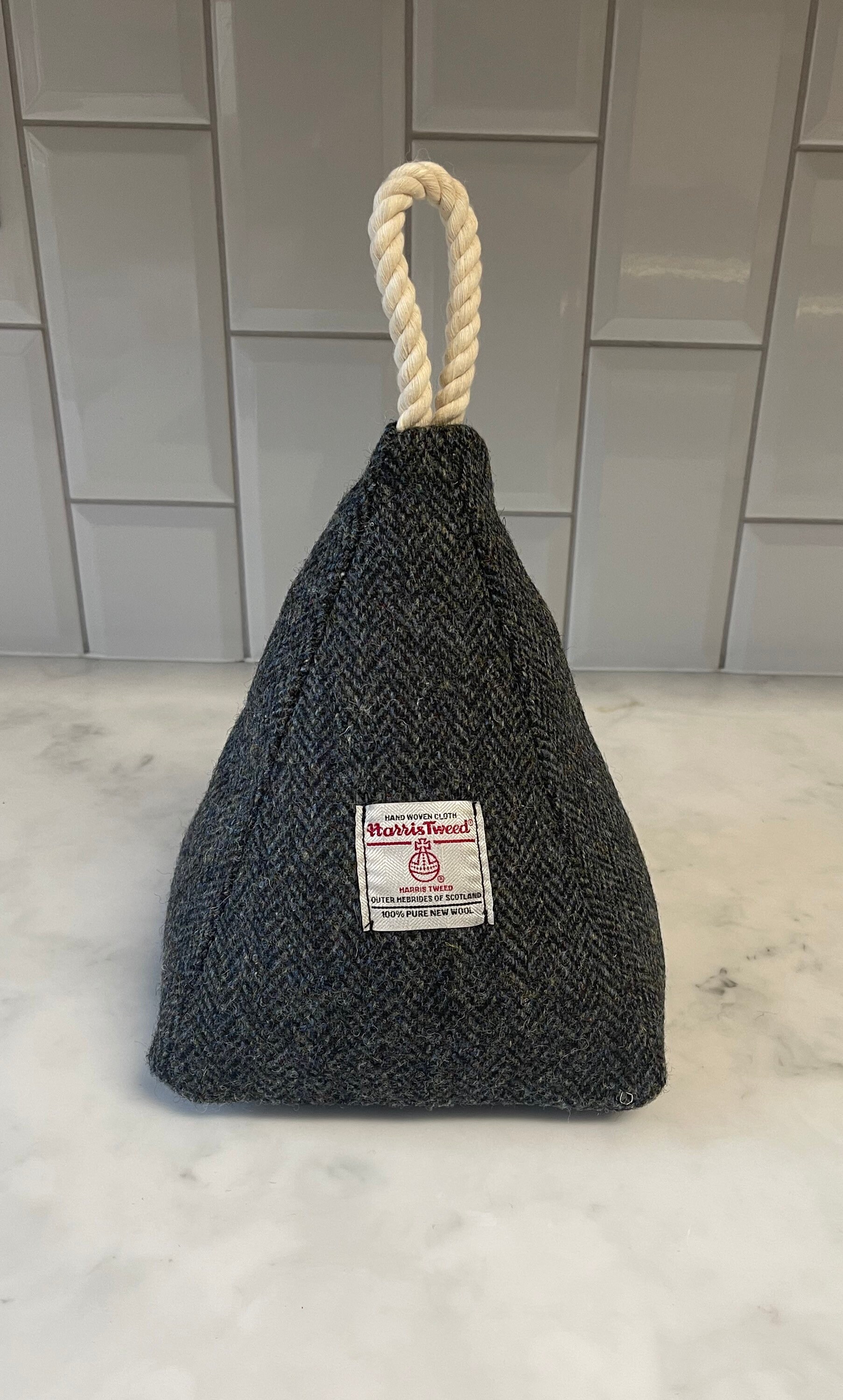 Black Herringbone Door Stop Black Harris Tweed Door Stop - Etsy UK