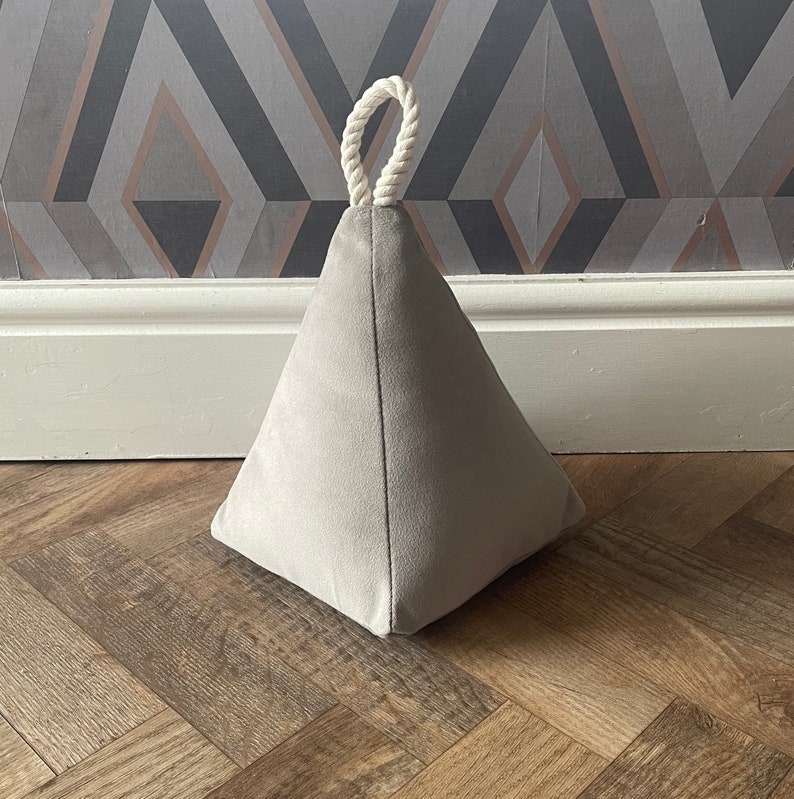 Door Stop Luxury Plush Velvet Door Stop- Light Grey Plush Velvet Door ...
