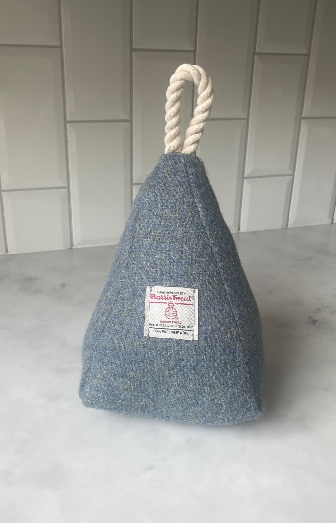 Soft Blue Door Stop-harris Tweed - Door Stop - Door Weight - Fabric ...