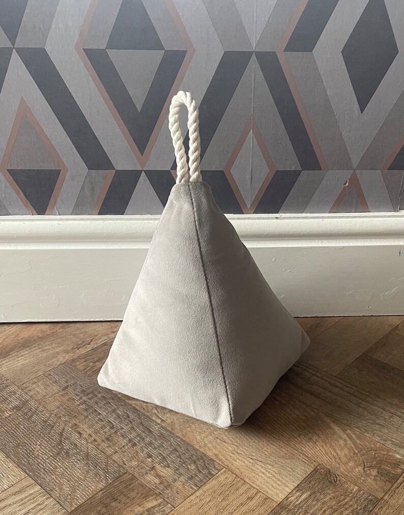 Door Stop Luxury Plush Velvet Door Stop- Light Grey Plush Velvet Door ...