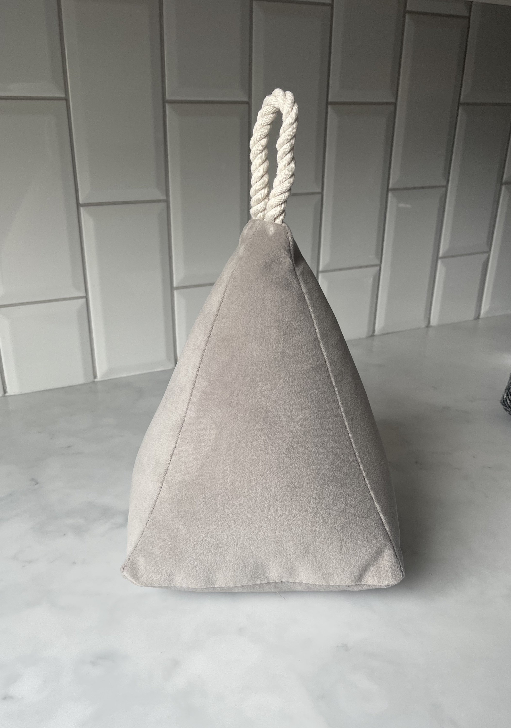 Door Stop Luxury Plush Velvet Door Stop- Light Grey Plush Velvet Door ...