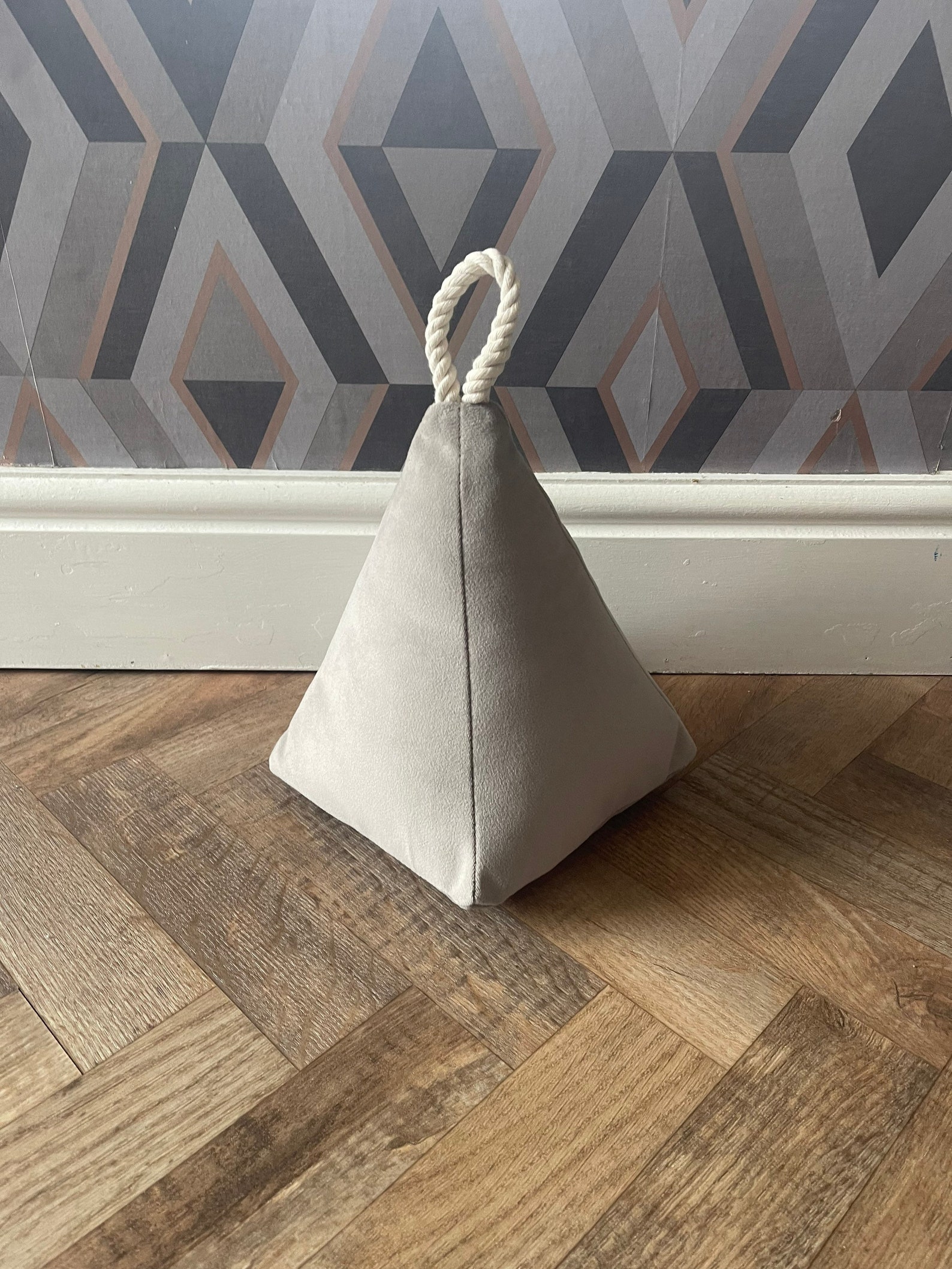 Door Stop Luxury Plush Velvet Door Stop- Light Grey Plush Velvet Door ...