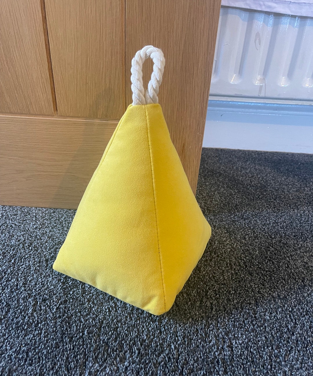 Door Stop Luxury Plush Velvet Door Stop- Bright Yellow Plush Velvet ...