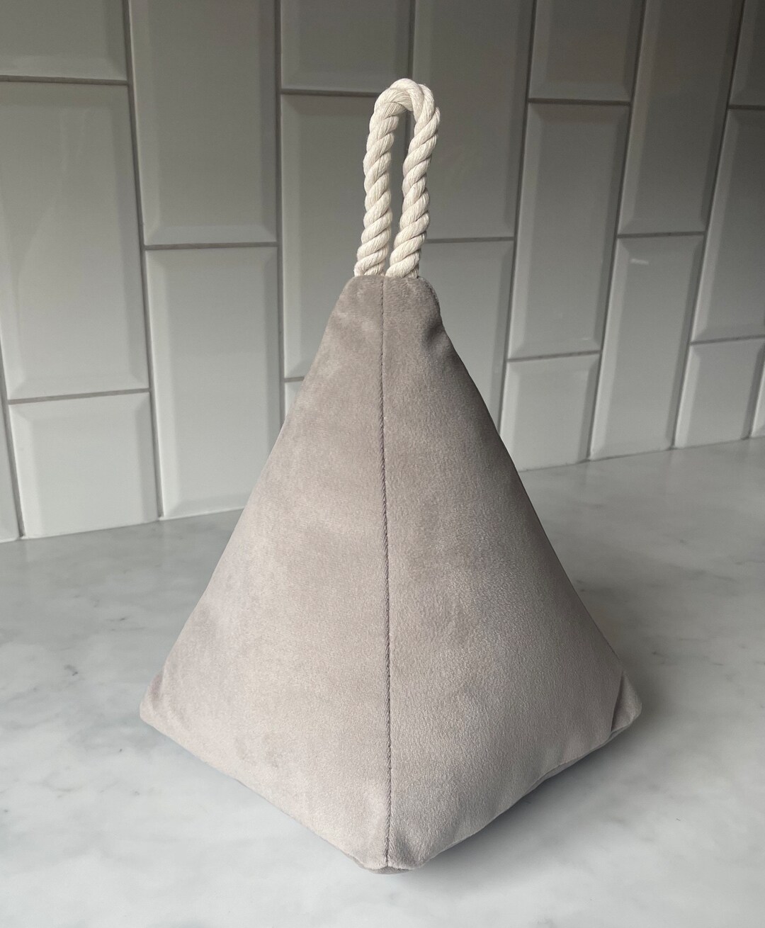 Door Stop Luxury Plush Velvet Door Stop- Light Grey Plush Velvet Door ...