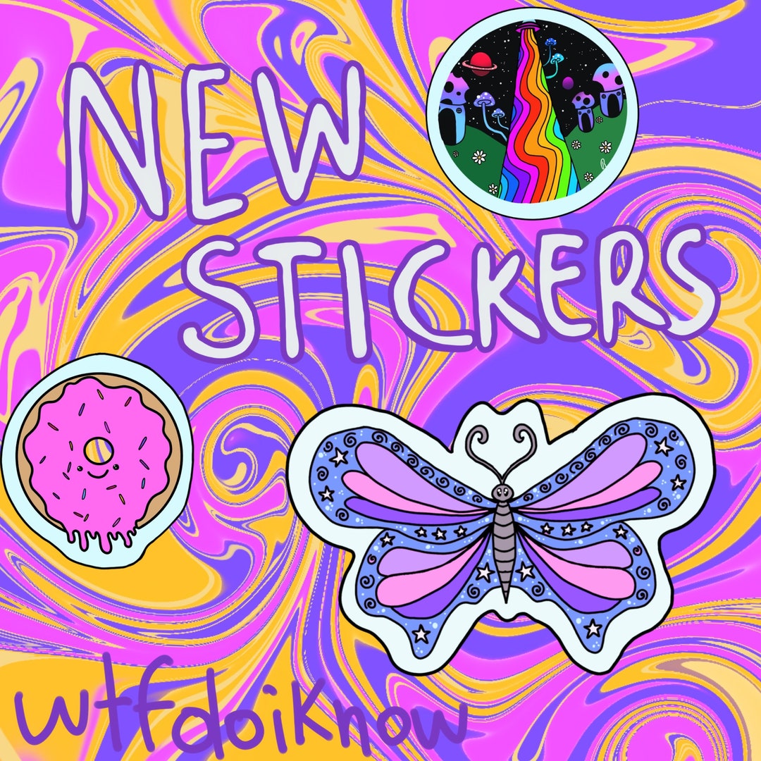 Pack of 5 Trippy Stickers - Etsy