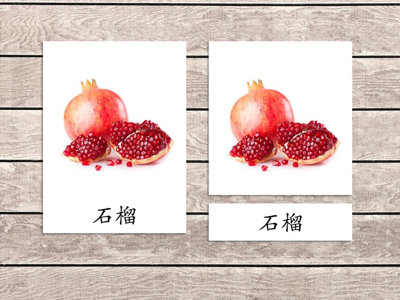 Fruit Chinese Flashcards Montessori Three-part Cards - Etsy