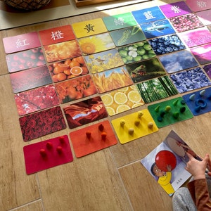 Color Matching Cards Chinese, Colors in Nature, Early Learning ...