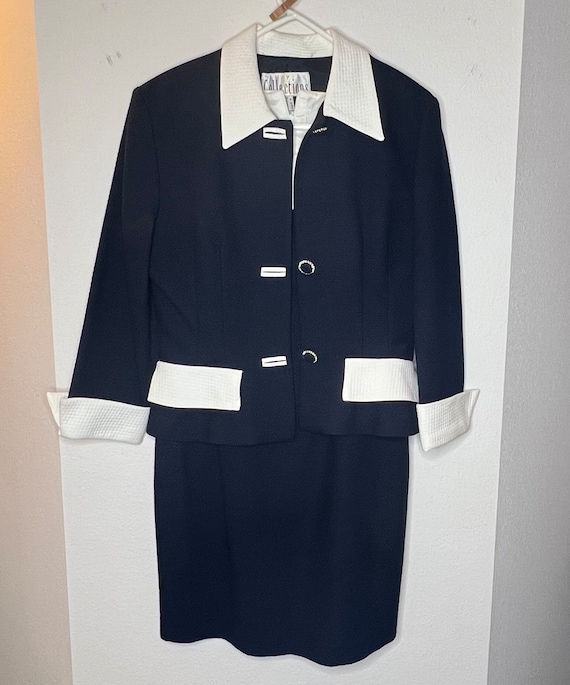 Vintage JS Collections Canada Black and White Dress w… - Gem