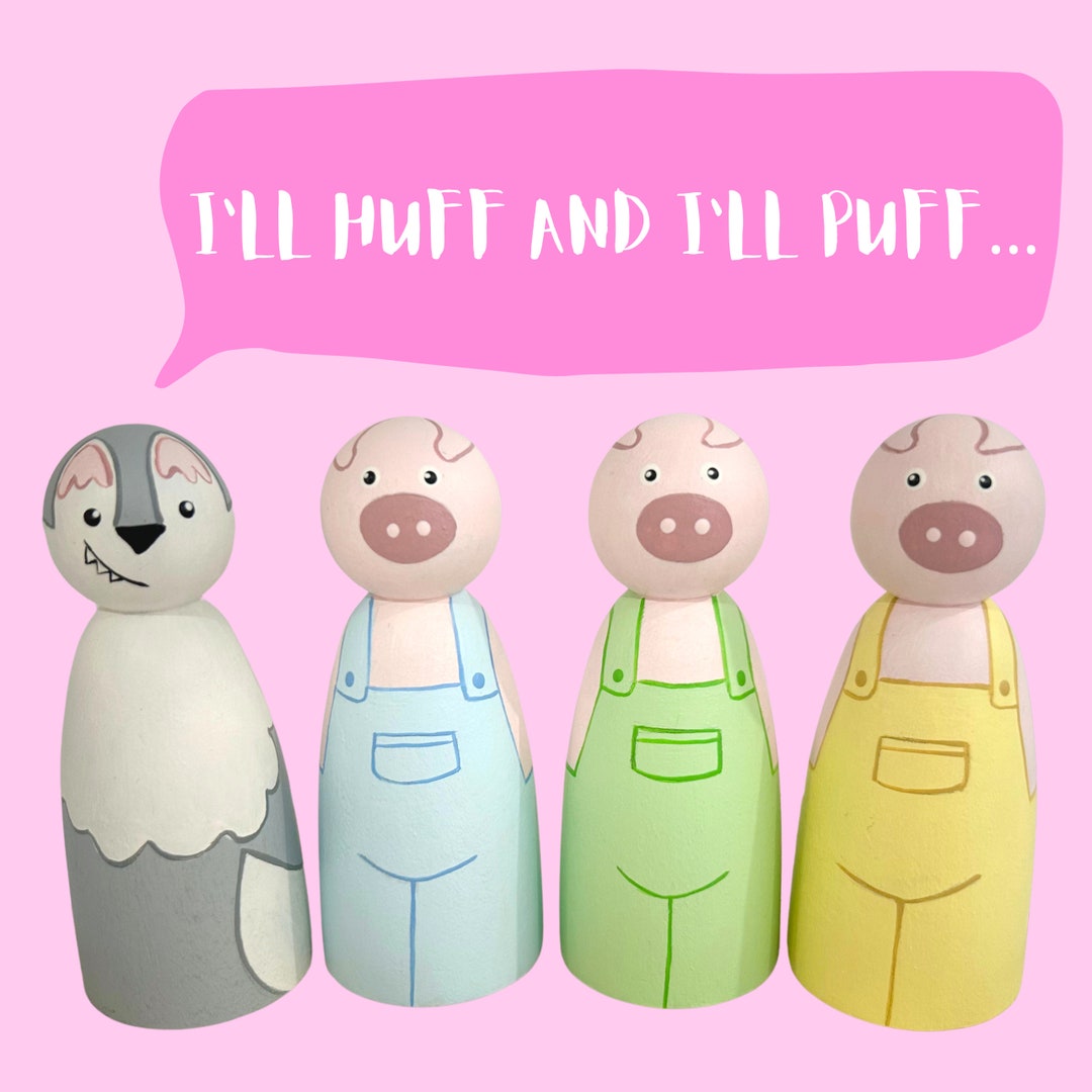 Three Little Pigs Story Peg Set - Etsy