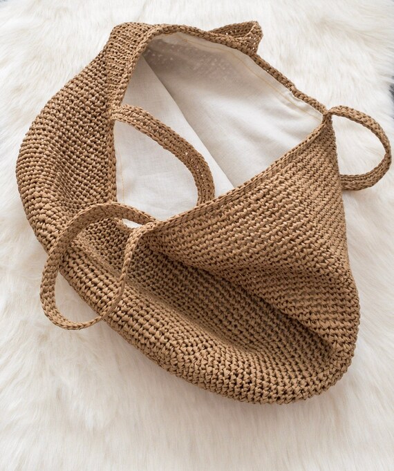Strandtasche Shoppingbag aus Raffia Bast - Etsy.de