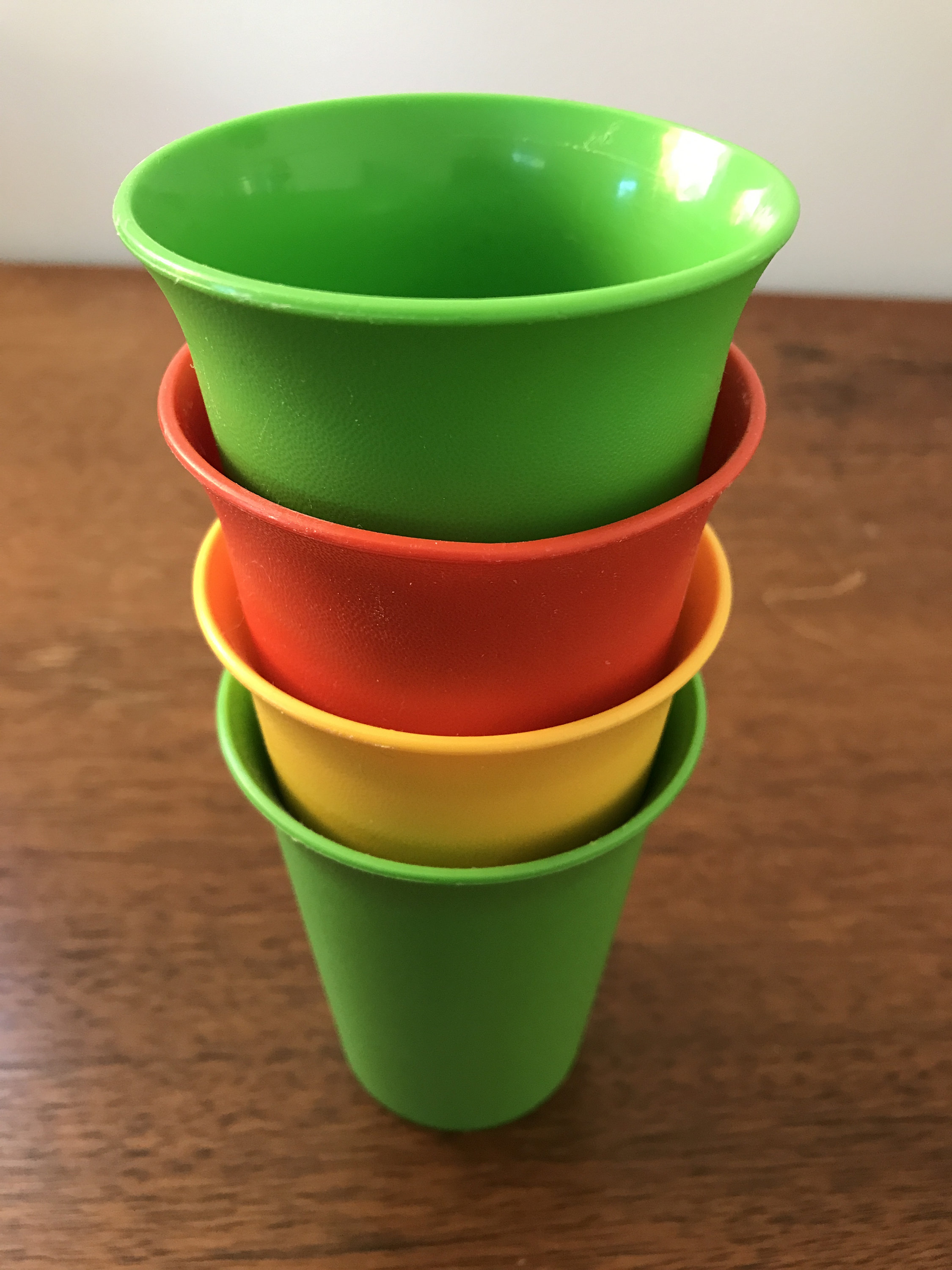 Vintage Tupperware Kids Bell Tumblers Beverages Classic Bright Colors ...